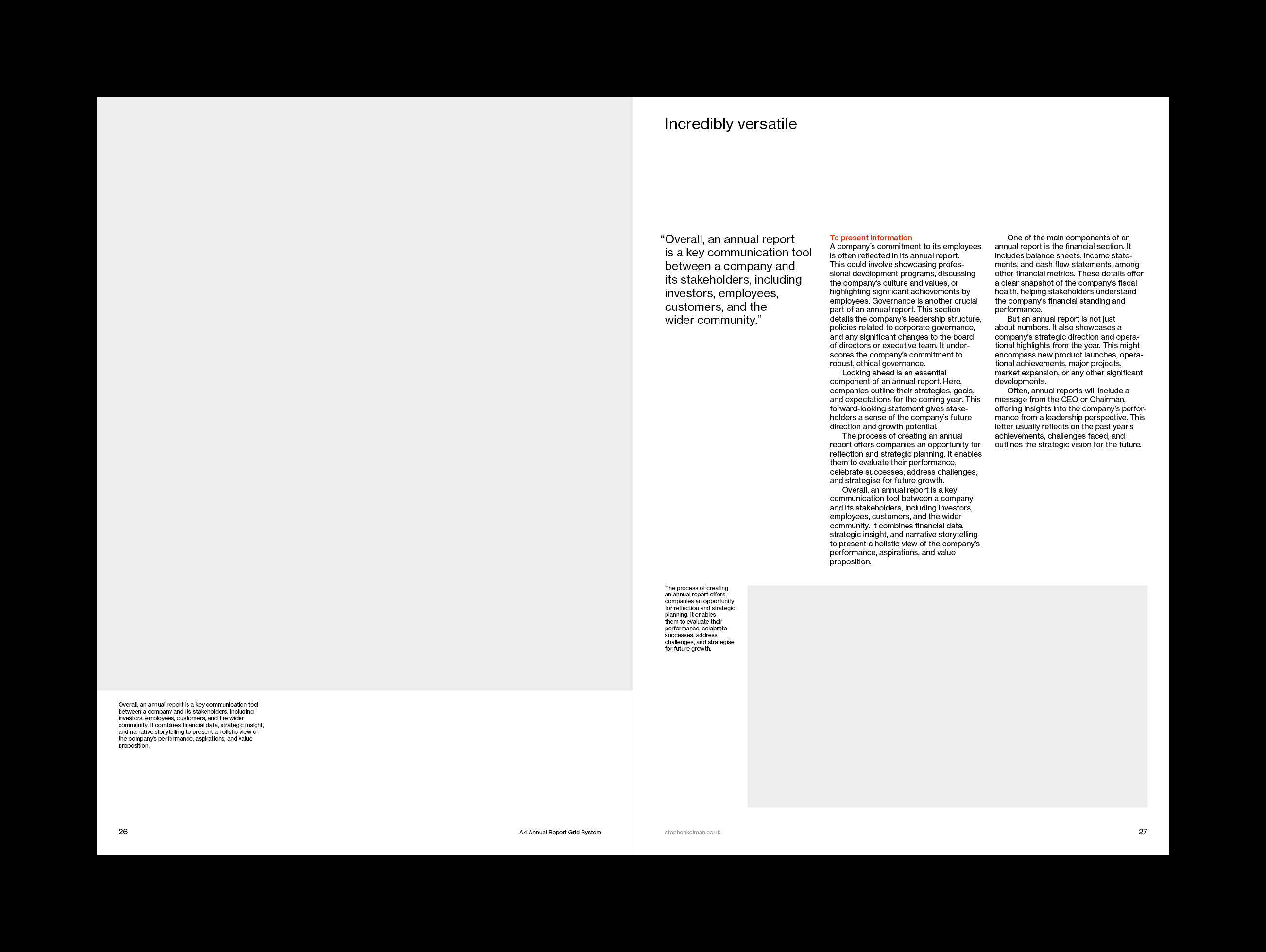 A4 Annual Report Grid System for Adobe InDesign by Stephen Kelman on ...