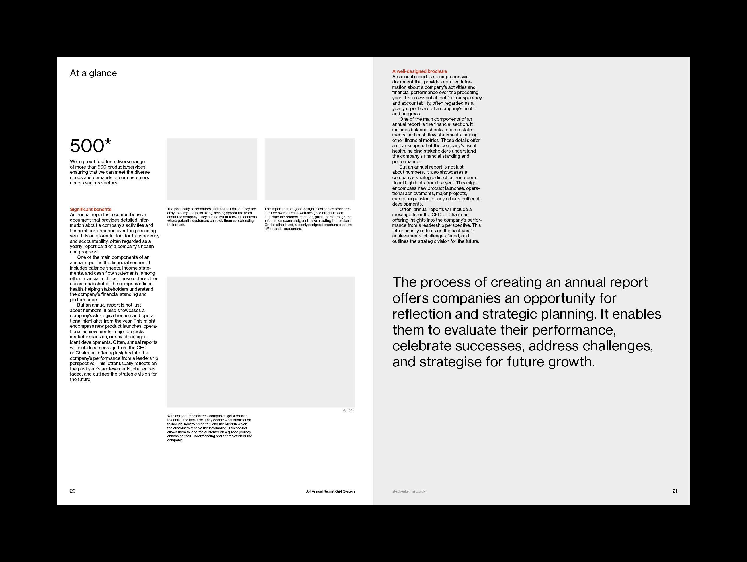 A4 Annual Report Grid System for Adobe InDesign by Stephen Kelman on ...