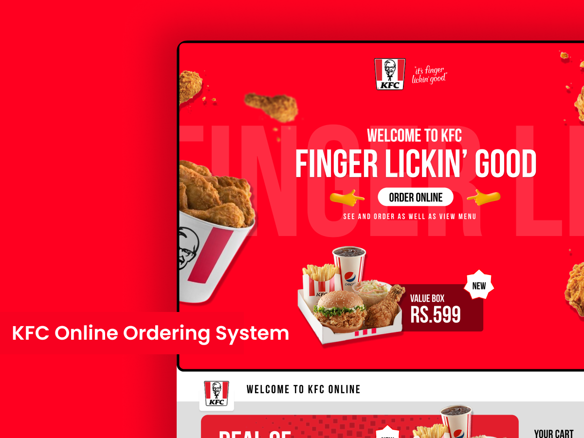 KFC Online Ordering System UI by Mustafa Aqeel on Dribbble