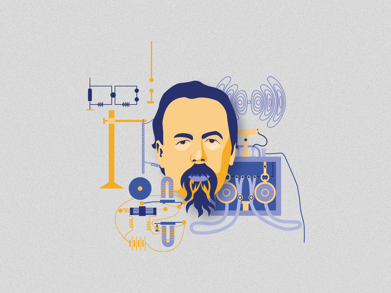 Alexander Popov and his inventions by Anastasia Semasheva on Dribbble