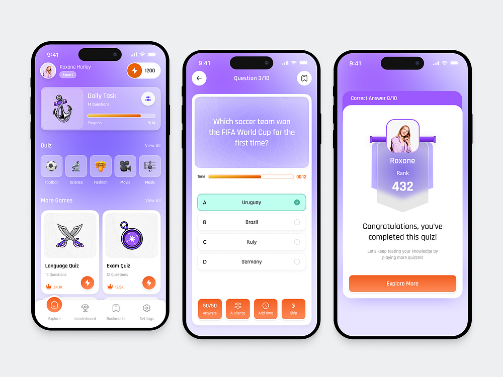 Quiz App designs, themes, templates and downloadable graphic elements ...