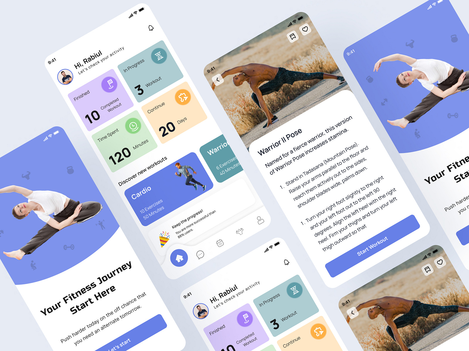 Home Workout App UI - Fitness App by Md. Rabiul Islam on Dribbble