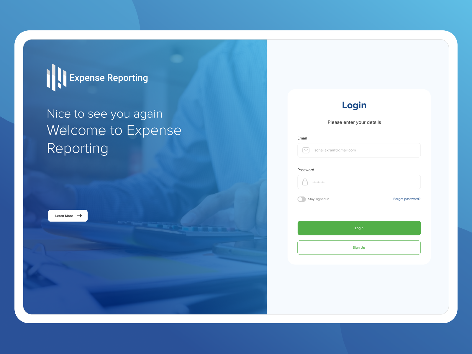 Web Application Login Page Design by Sohail Akram on Dribbble