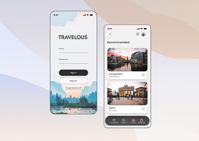 UI Task - Travelous mobile app by Zuzanna Jędrzejczyk on Dribbble