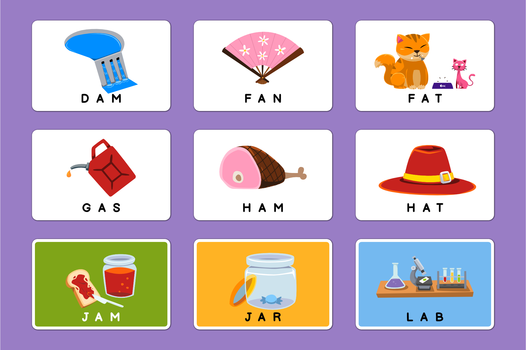 Cute Illustration CVC CARD set A by arsansp on Dribbble
