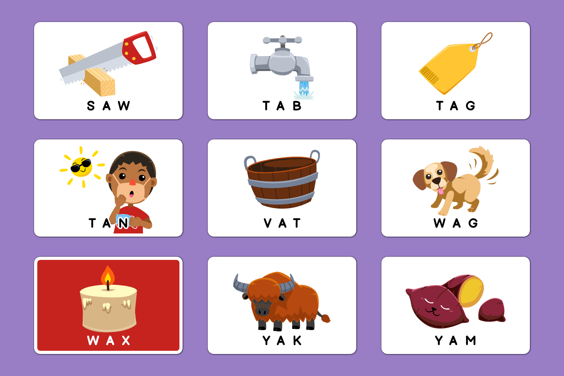 Cute Illustration CVC CARD set A by arsansp on Dribbble