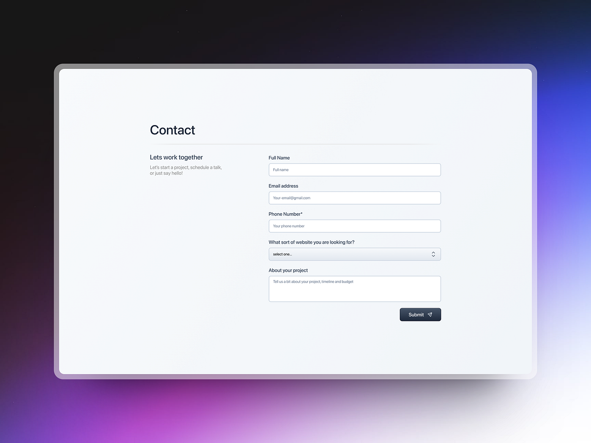 Contact Form Redesign Boost Branding by Boost Branding on Dribbble