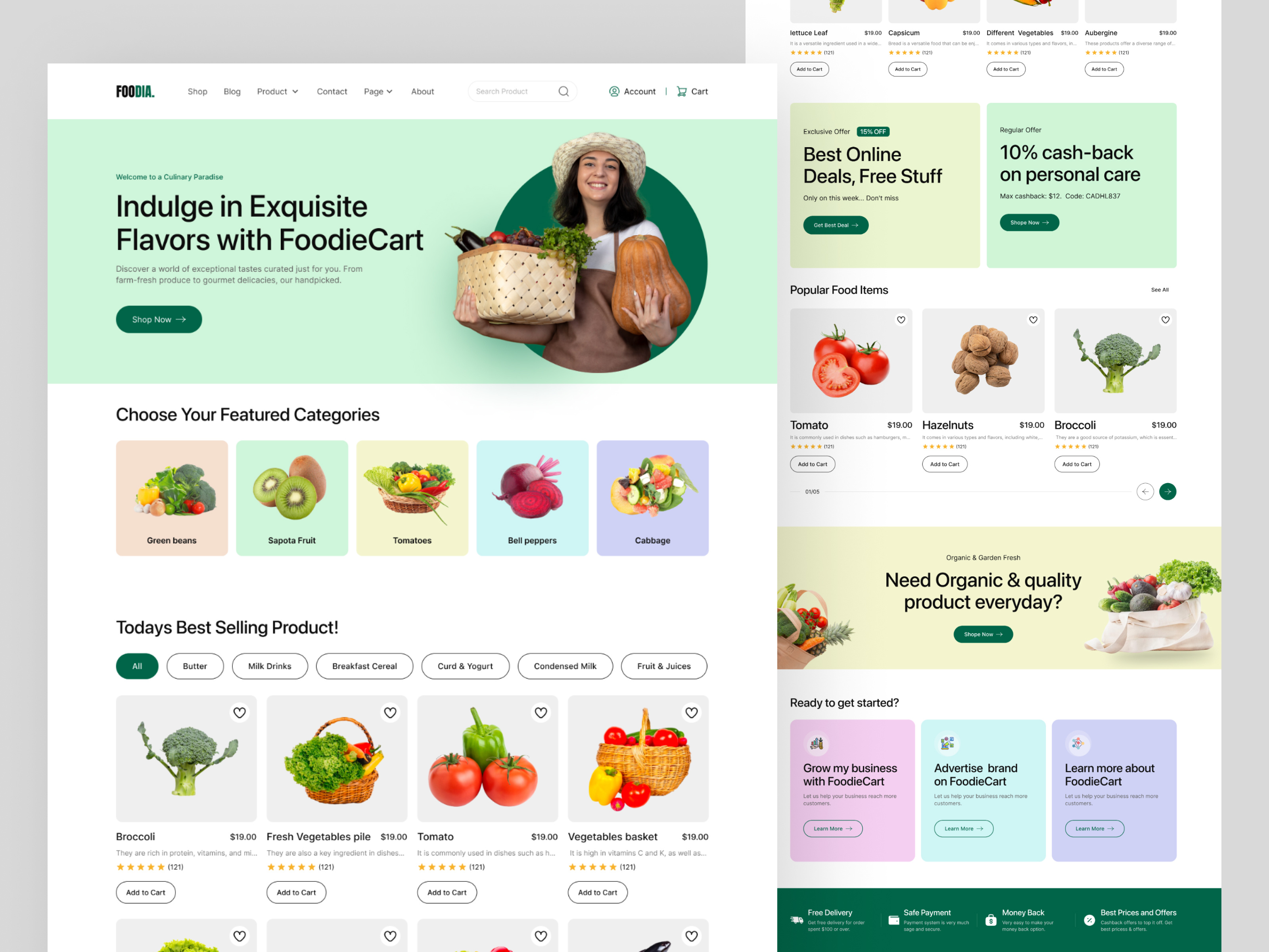 Vegetable Ecommerce Website Design by Sujon Hossain for Oripio on Dribbble