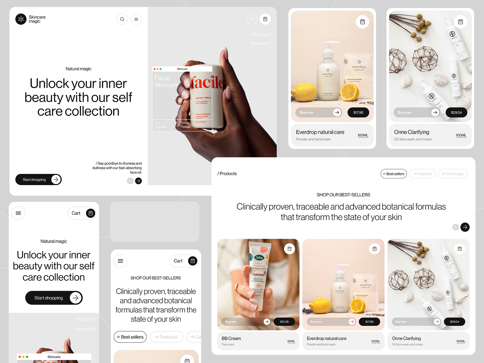 Skincare Web Design | UX/UI Beauty Website by Design Studio on Dribbble