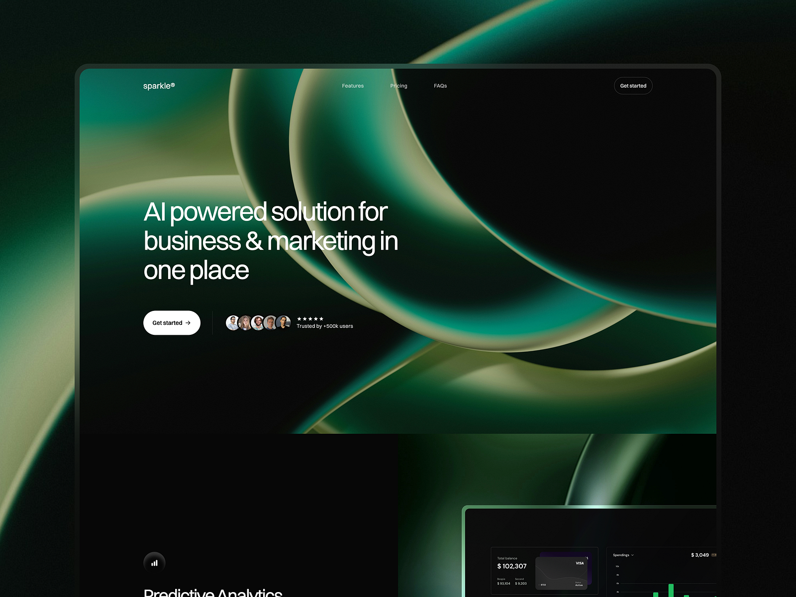 Sparkle AI website template by Ignas Lunėnas for Ycode on Dribbble