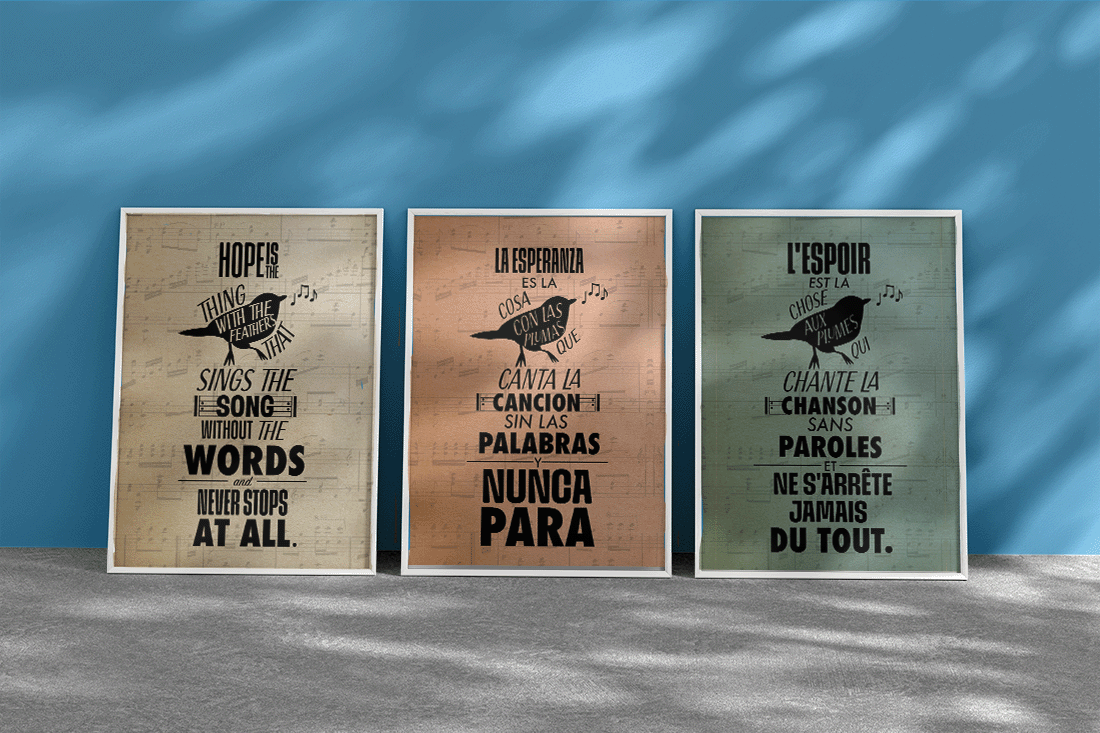 Multilingual Hope Quote Posters by Estefany Almanzar Pascual on Dribbble