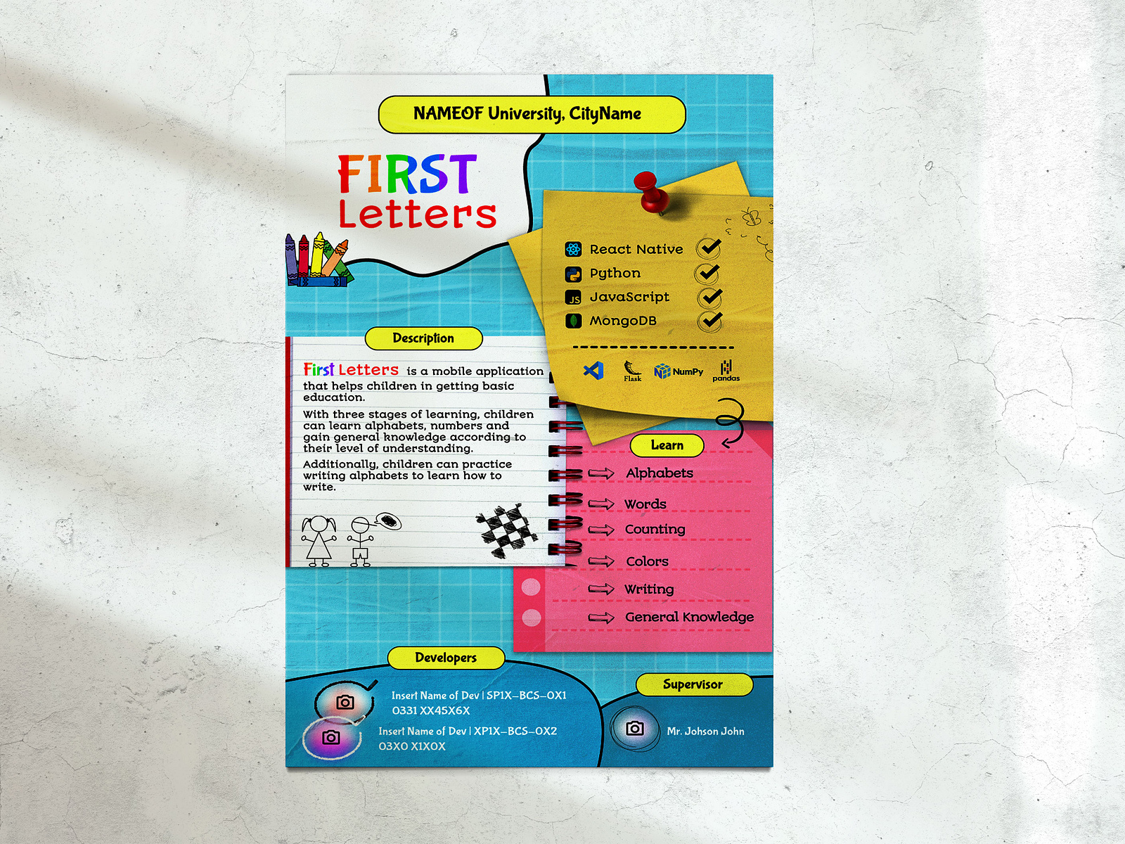 Poster Design for a final year project by Waleed Afzaal on Dribbble