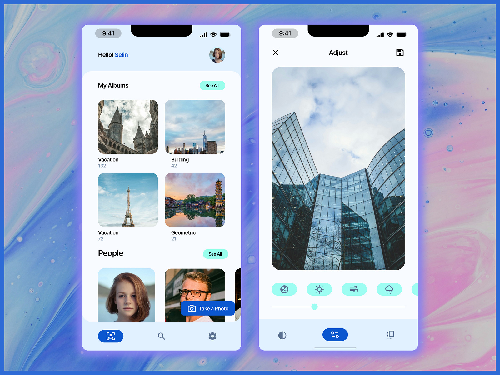 Gallery & Photo Edit App Mobile UI Design by Selin Bozer on Dribbble