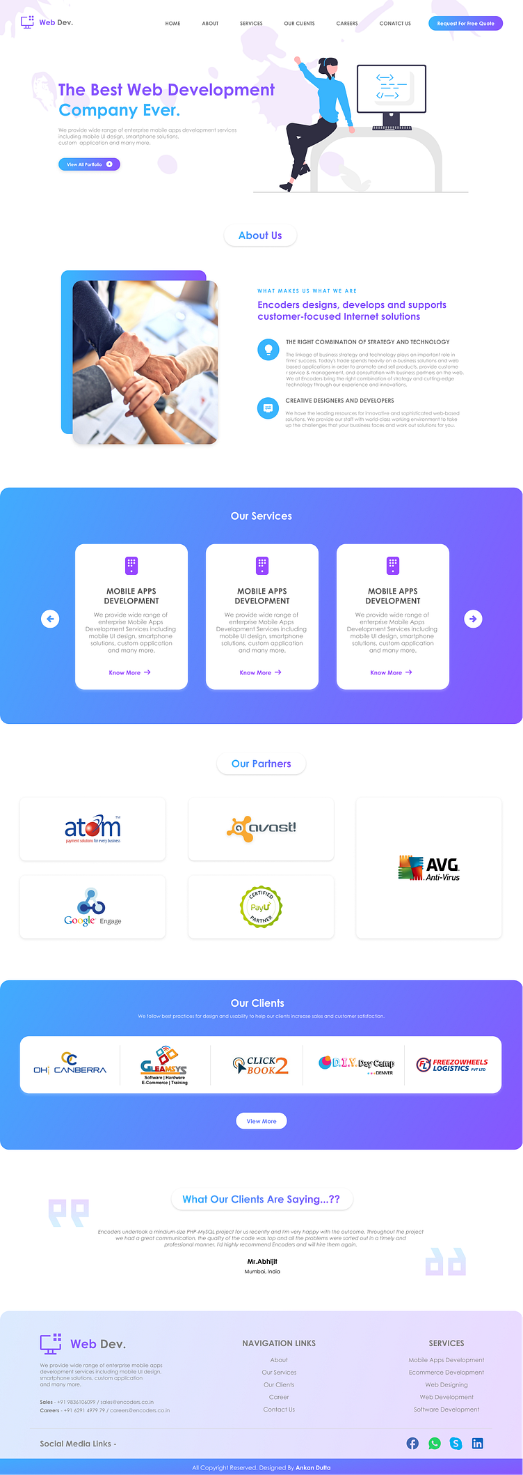 Web Dev Company Website UI Design by Ankan Dutta on Dribbble