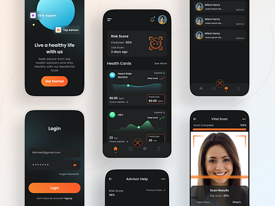 Modern Healthcare App UI Design - Health Vitals by Stunner Graphics on ...