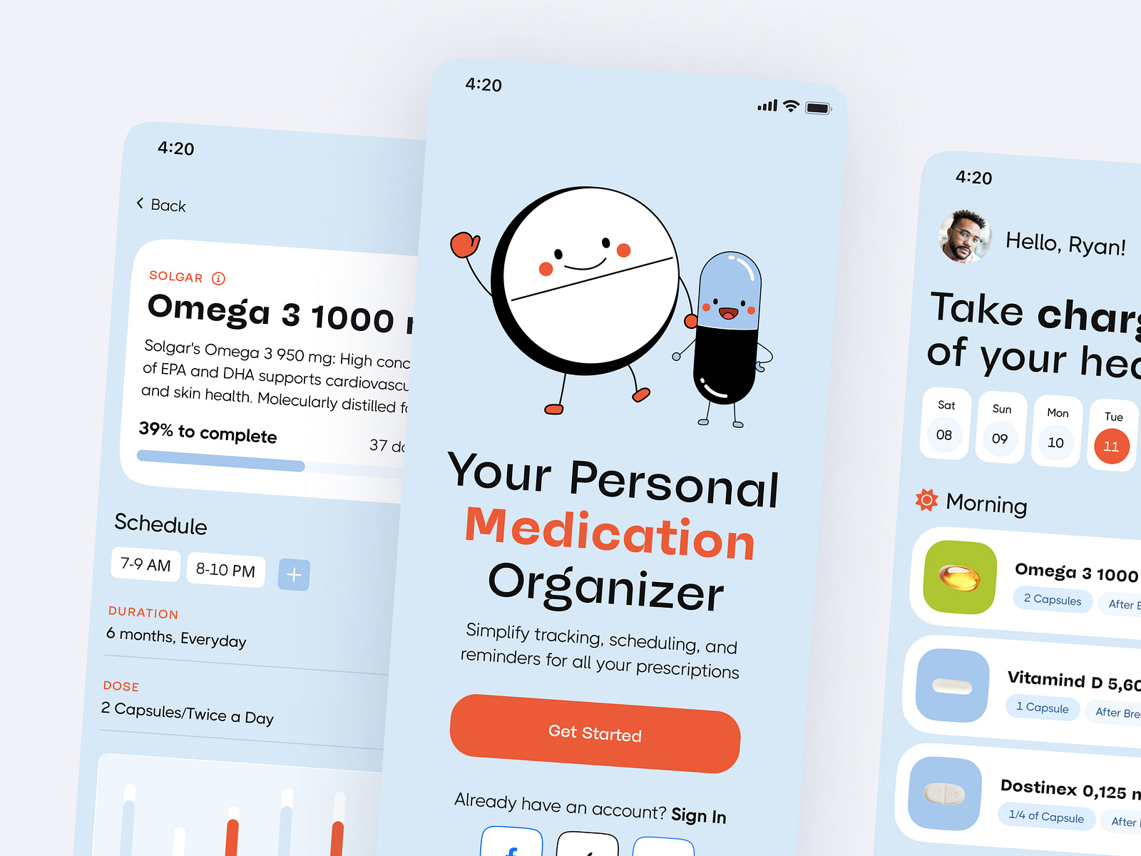 Medicine Pills Tracker & Organizer. Supplements App by Kateryna Tatar ...