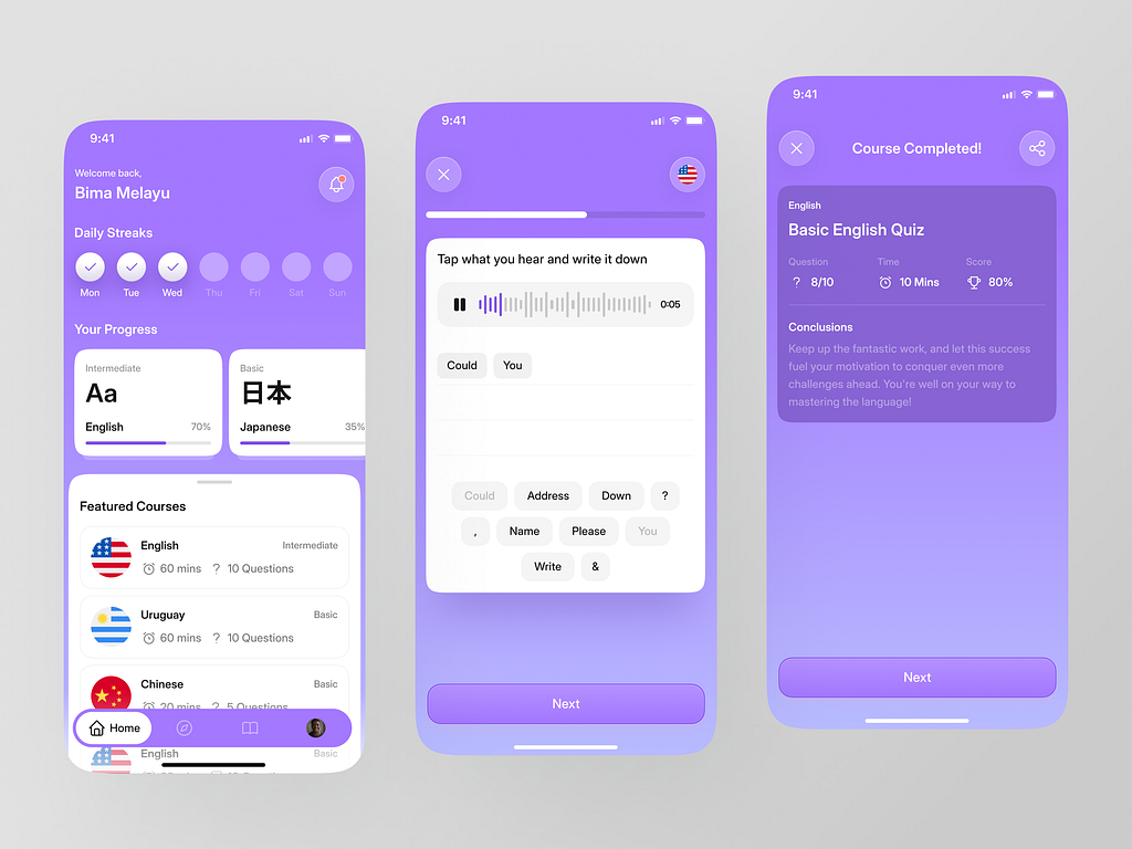 Melts - Learning Language App by Rizal for Kretya Studio on Dribbble