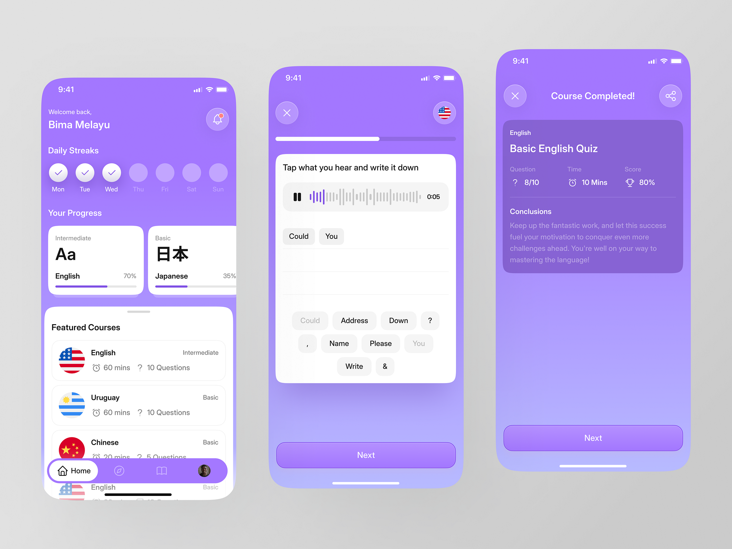Melts - Learning Language App by Rizal for Kretya Studio on Dribbble