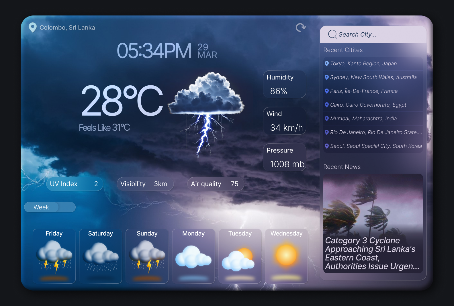 Weather App Design by Rishmi on Dribbble