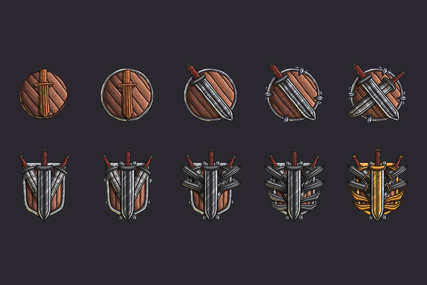 Weapon Achievement Vector RPG Icons by 2D Game Assets on Dribbble