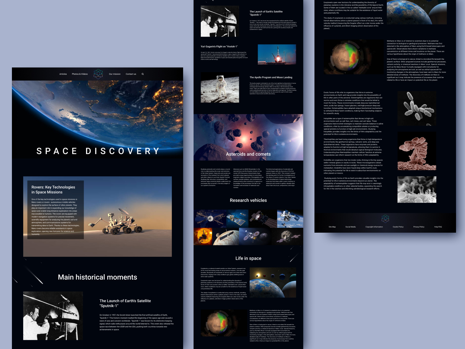 Longread about space by Lizaveta B on Dribbble