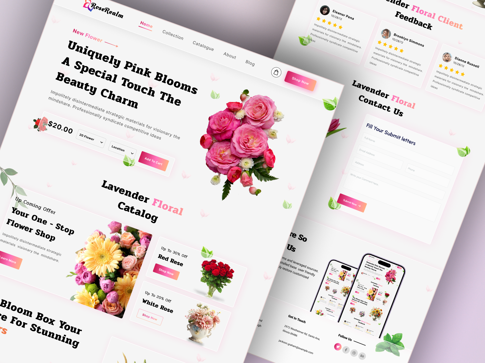 Flower Shop Landing Page UI Design 🌹 by Jarviz Lab || UI/UX Design ...