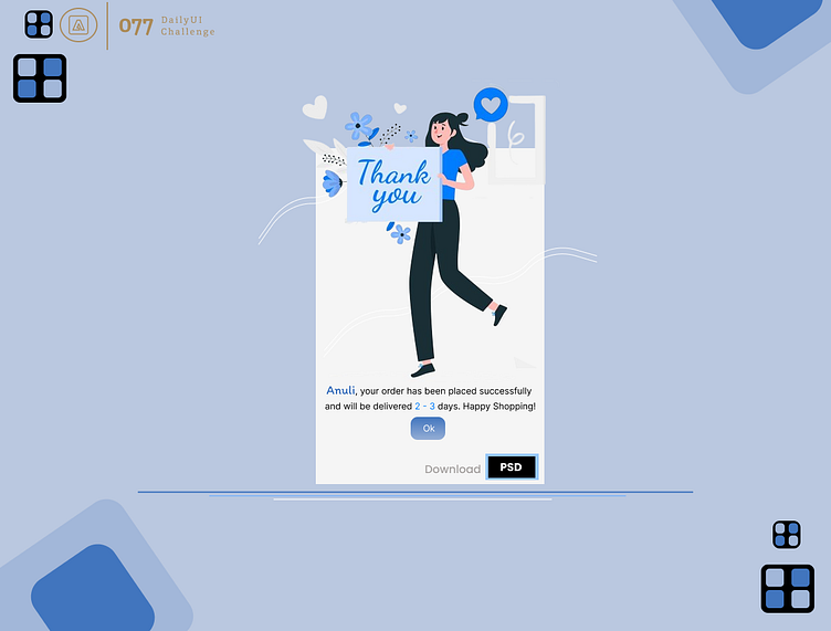 Day 77 of the 100 days Daily UI Challenge by Cassandra Charles on Dribbble