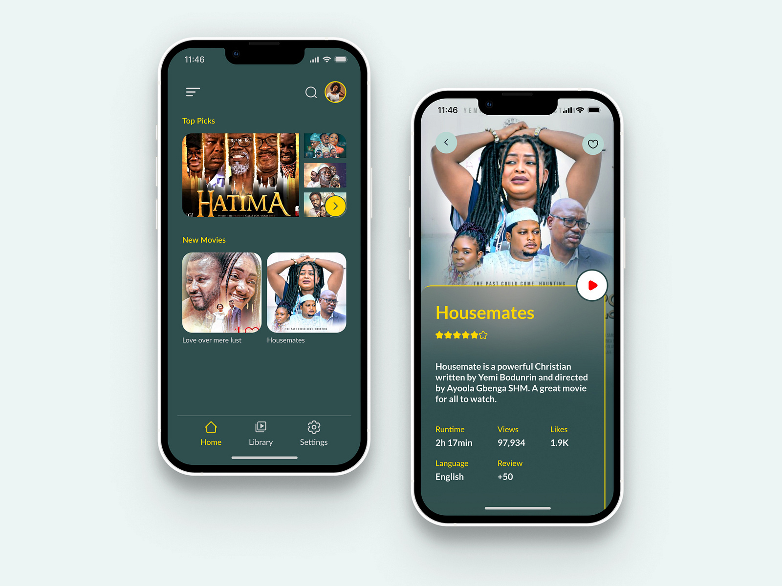 Movie App UI Interface by Olasode Adesola on Dribbble