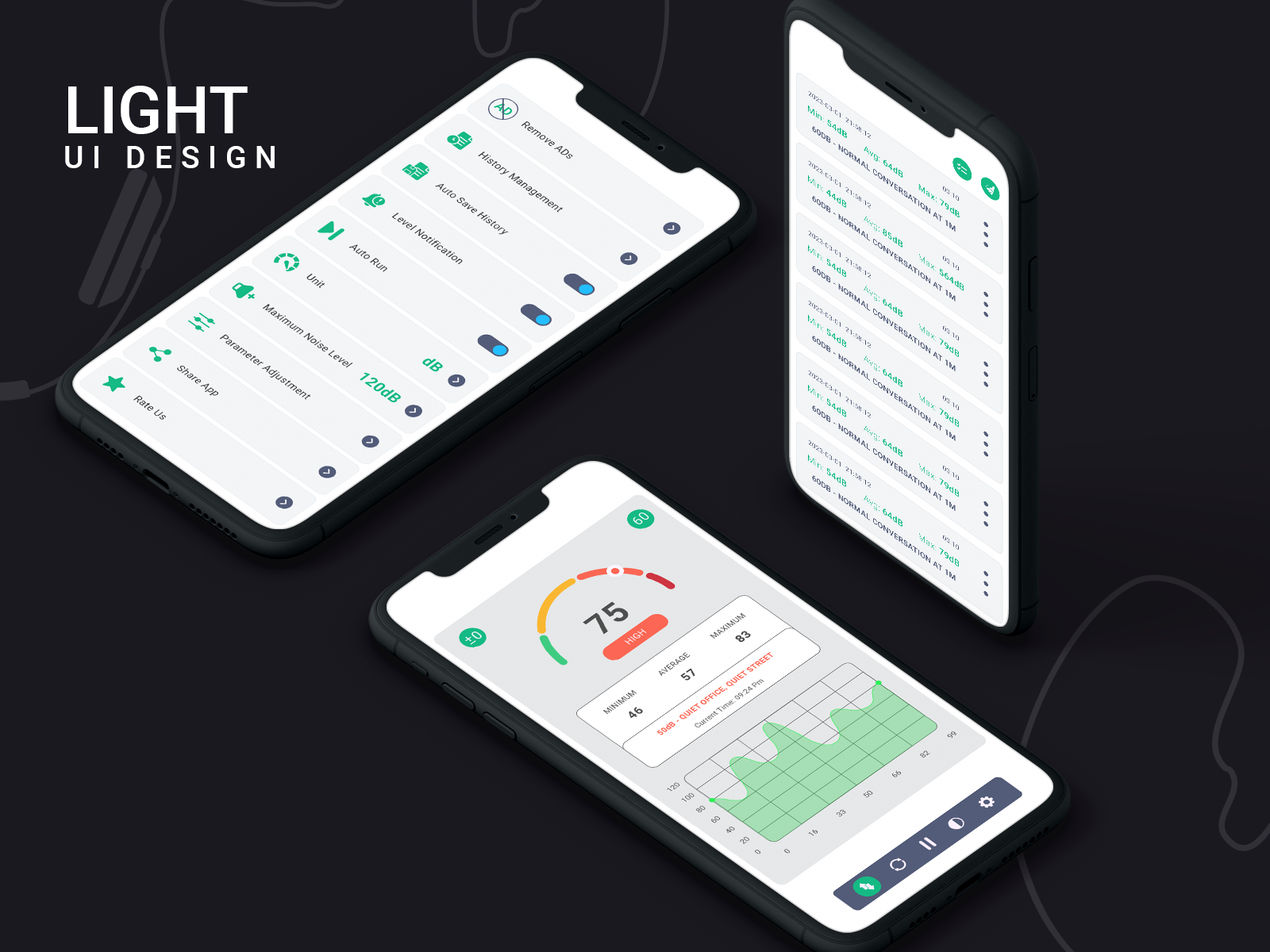 Sound Meter App Design Concept by Dezignby@Gaurav on Dribbble