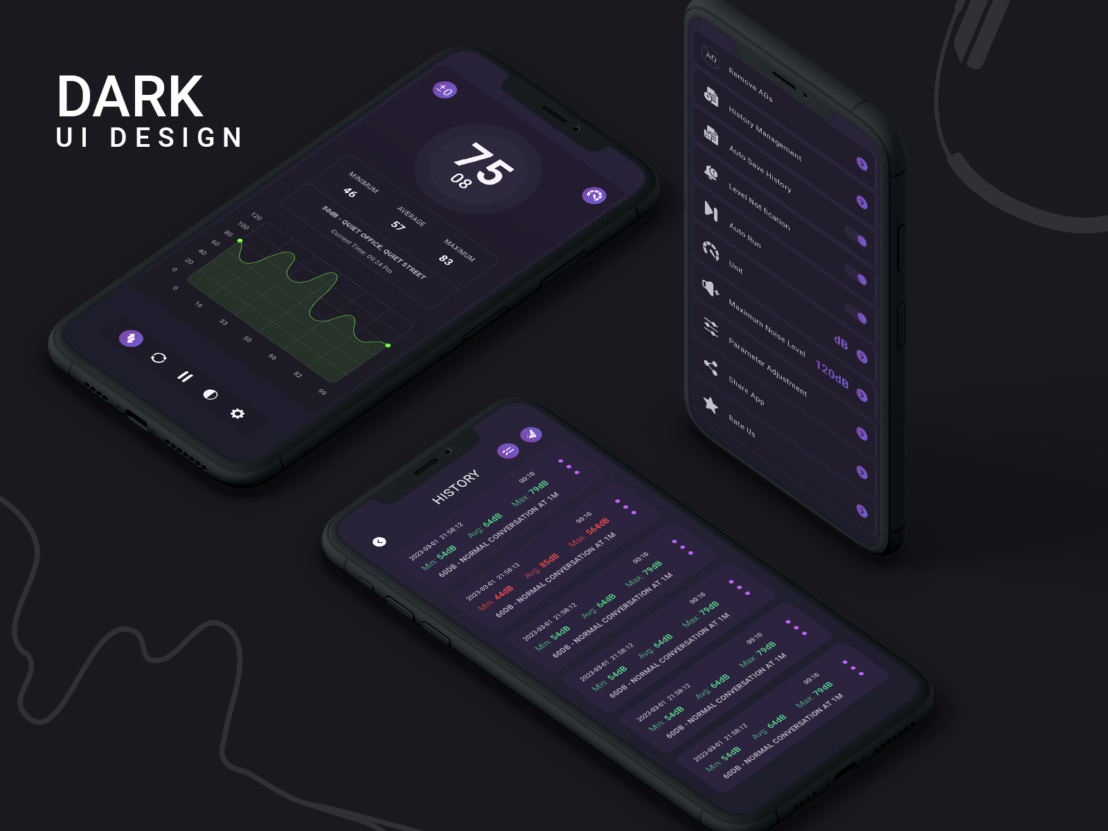 Sound Meter App Design Concept by Dezignby@Gaurav on Dribbble