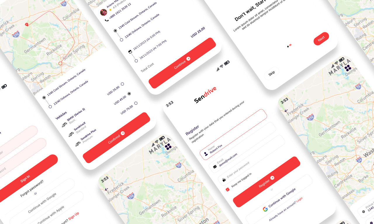 Ride Sharing UI designs, themes, templates and downloadable graphic ...