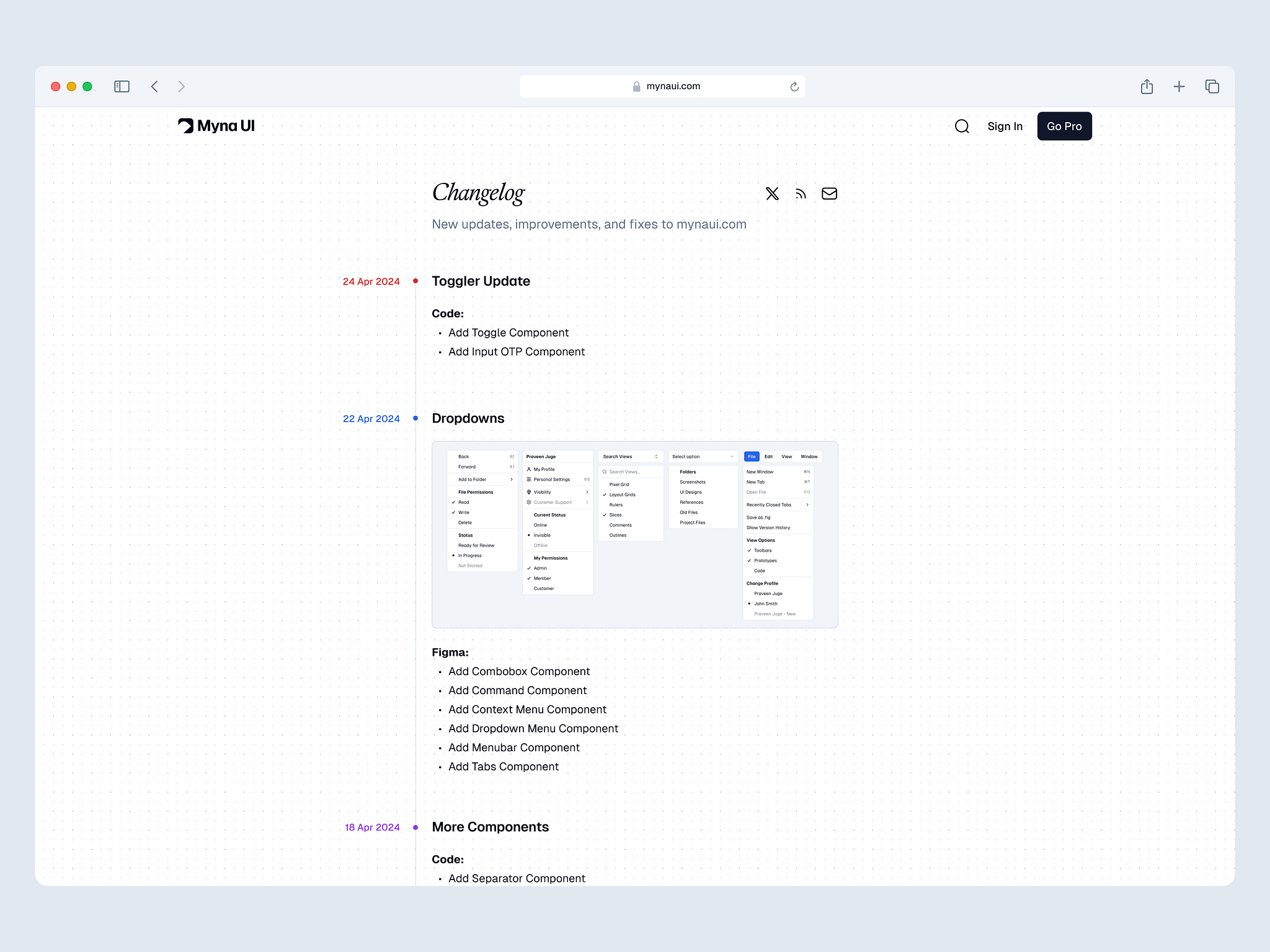 Changelog Page 💠 by Praveen Juge on Dribbble
