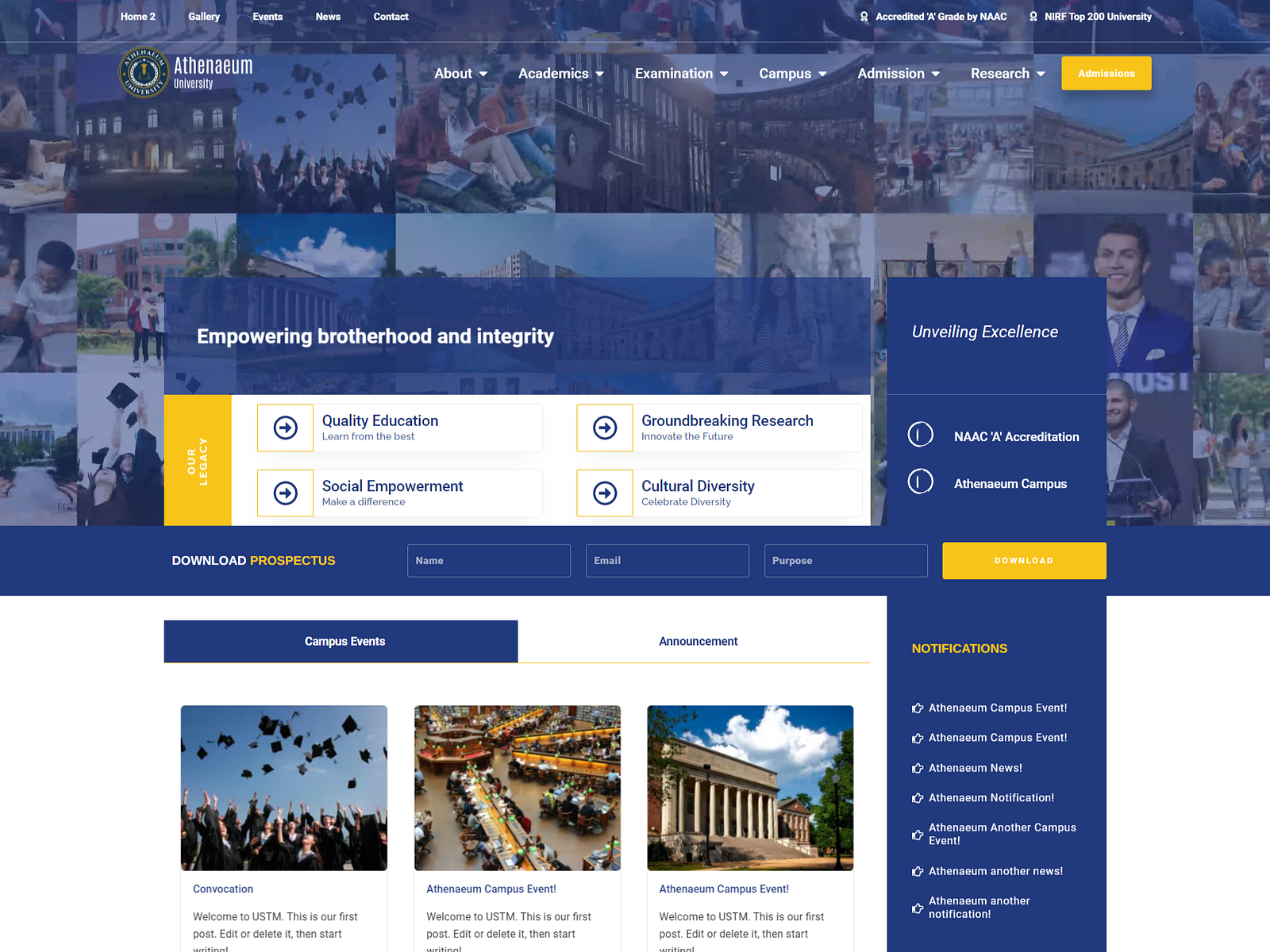 College/University Website Design (mobile) | Homepage by Em Rassel on Dribbble