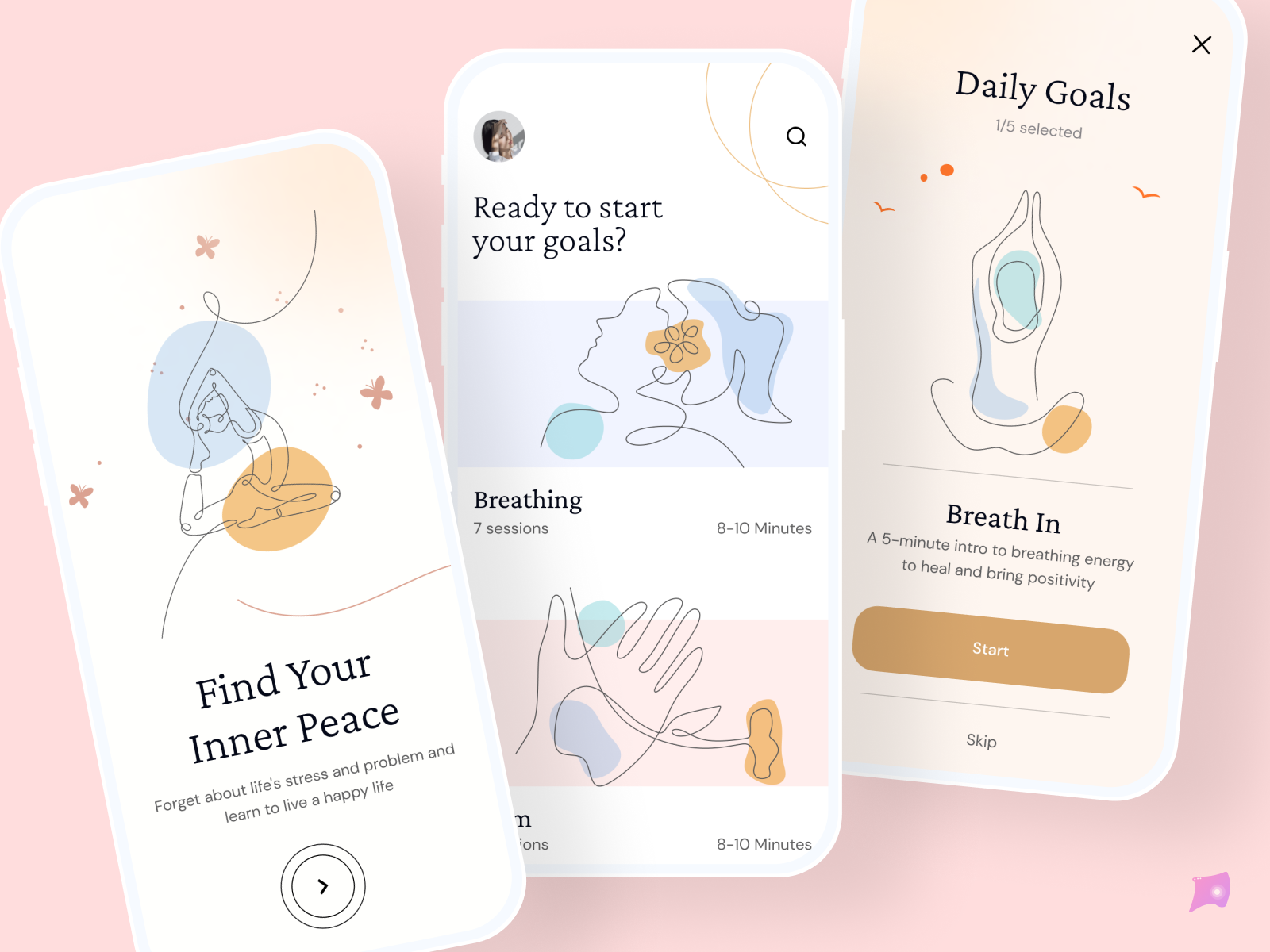 Meditation app design mobile app by lazy kar for LazyInterface UI UX Team on Dribbble
