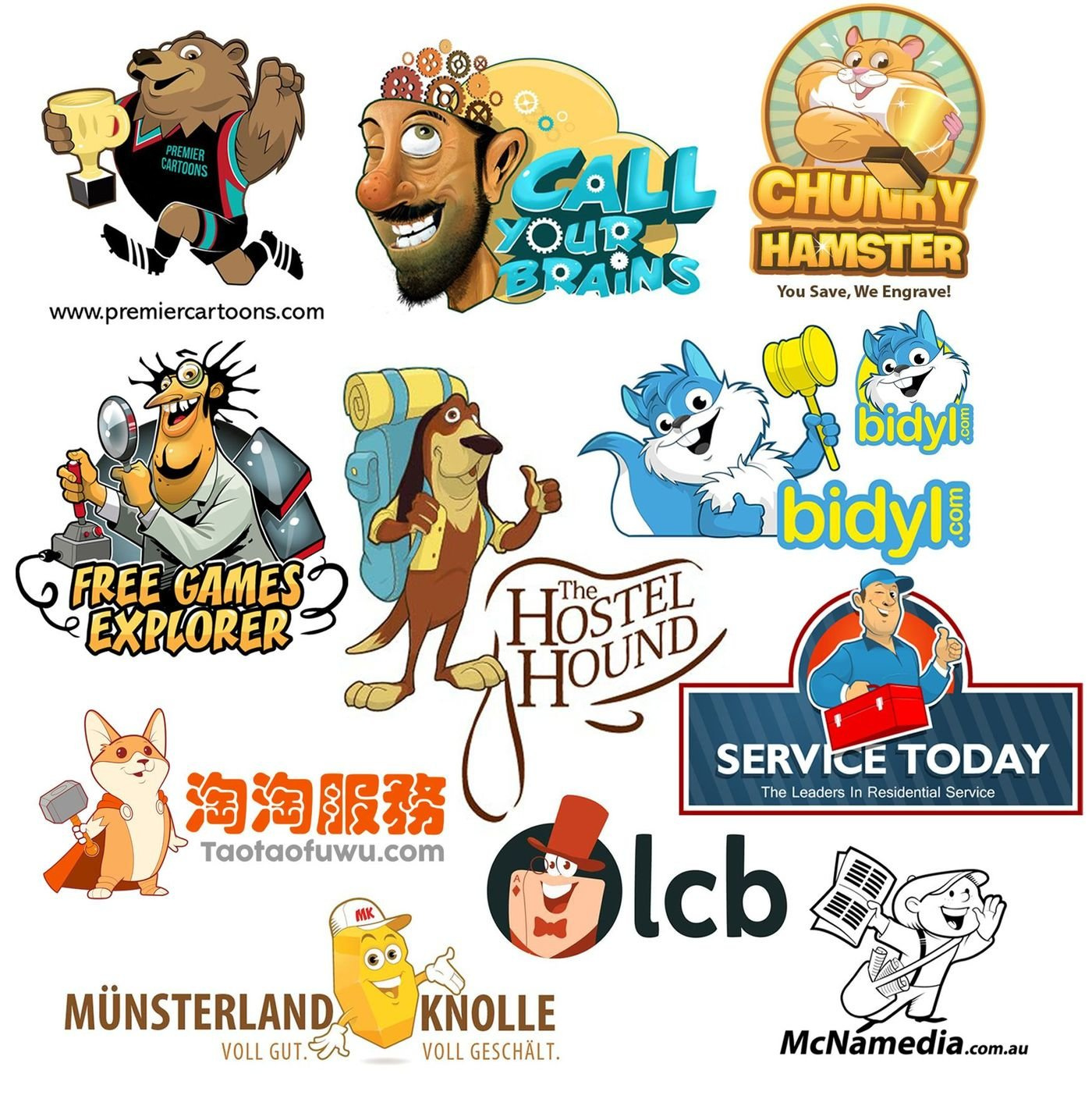 Logo design with cartoon characters incorporated by Pavel Goldaev on ...