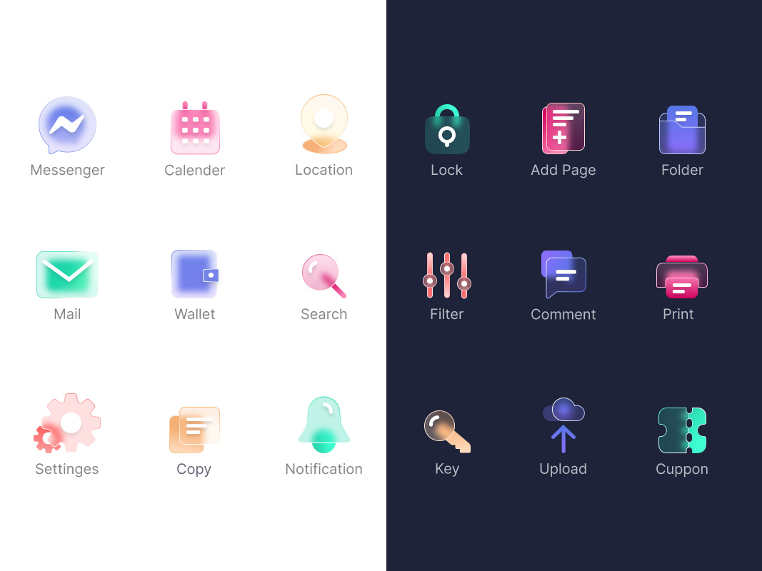 Glassy UI Icons Design by Asadul Haque on Dribbble