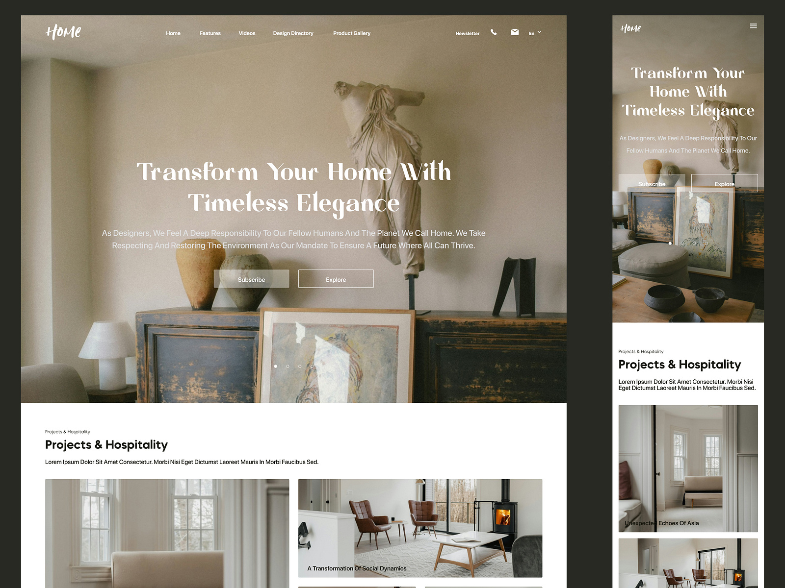Home, Responsive website UI design for interior design. by Heba El ...