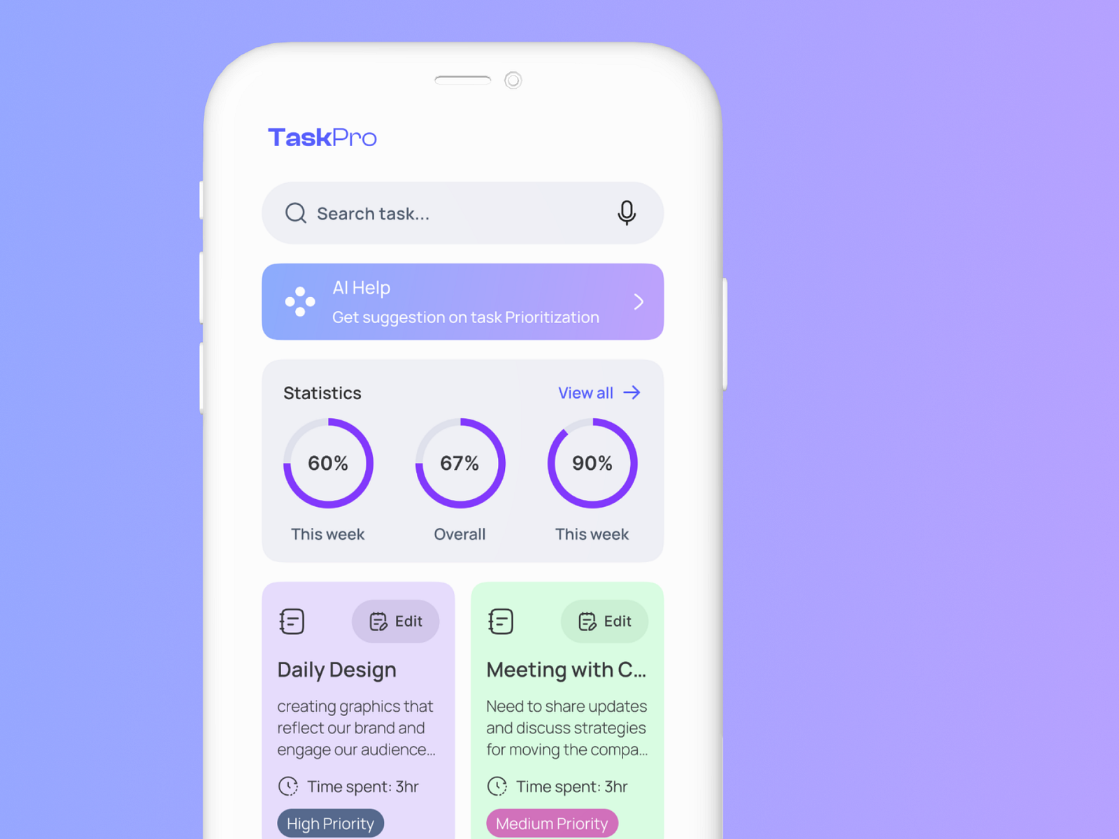 Task Management App Home By Shajratul Yakin On Dribbble 