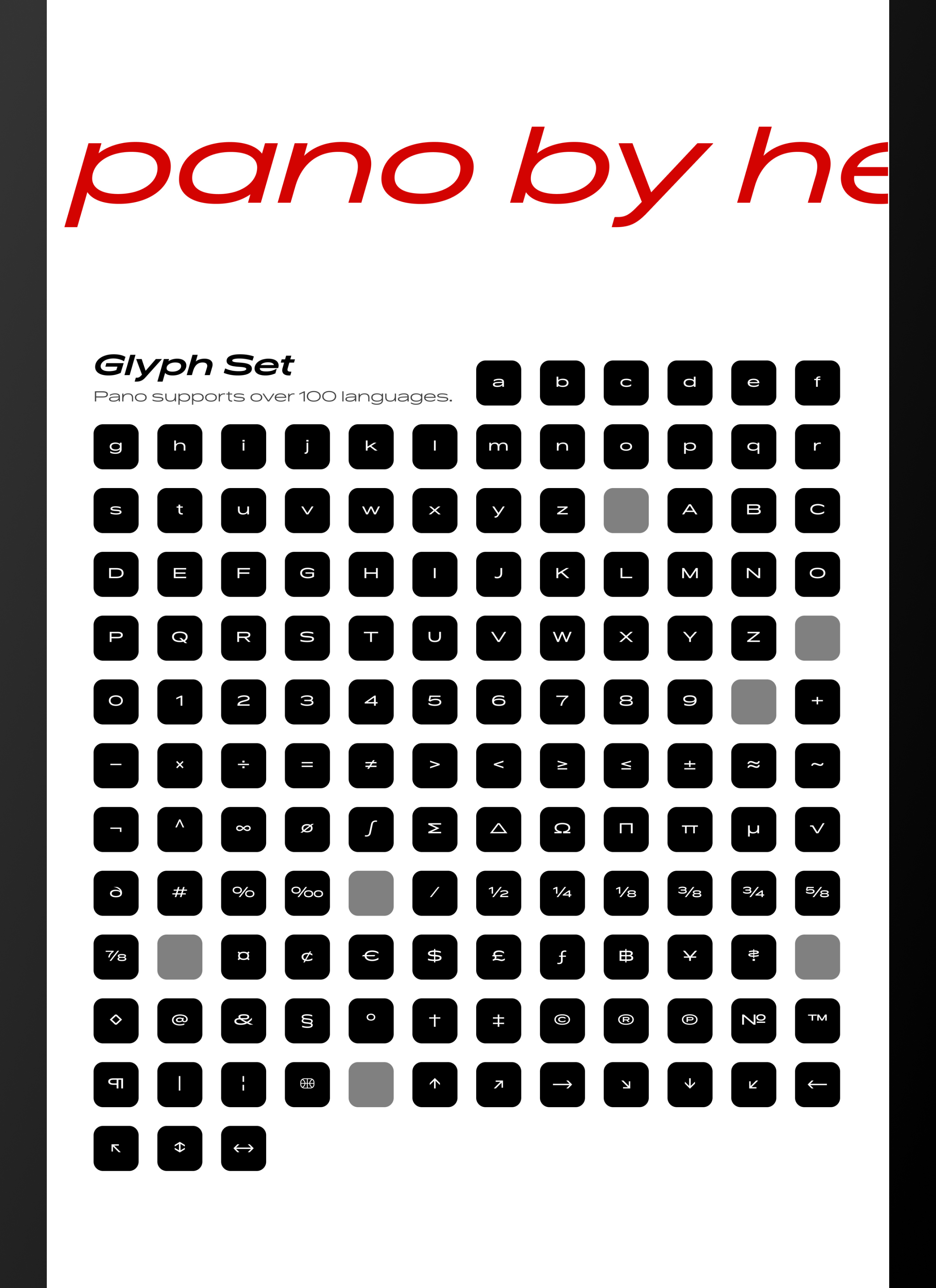 Pano : Font Specimen Website by Olivier Tavernier on Dribbble