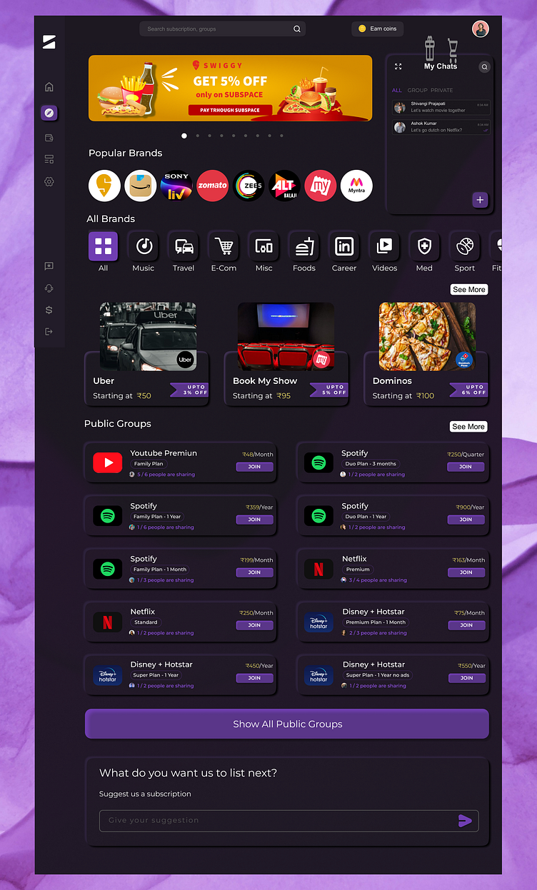 Subspace 'Explore' page Redesign by Srijita Baidya on Dribbble Subspace 'Explore' page Redesign by Srijita Baidya on Dribbble