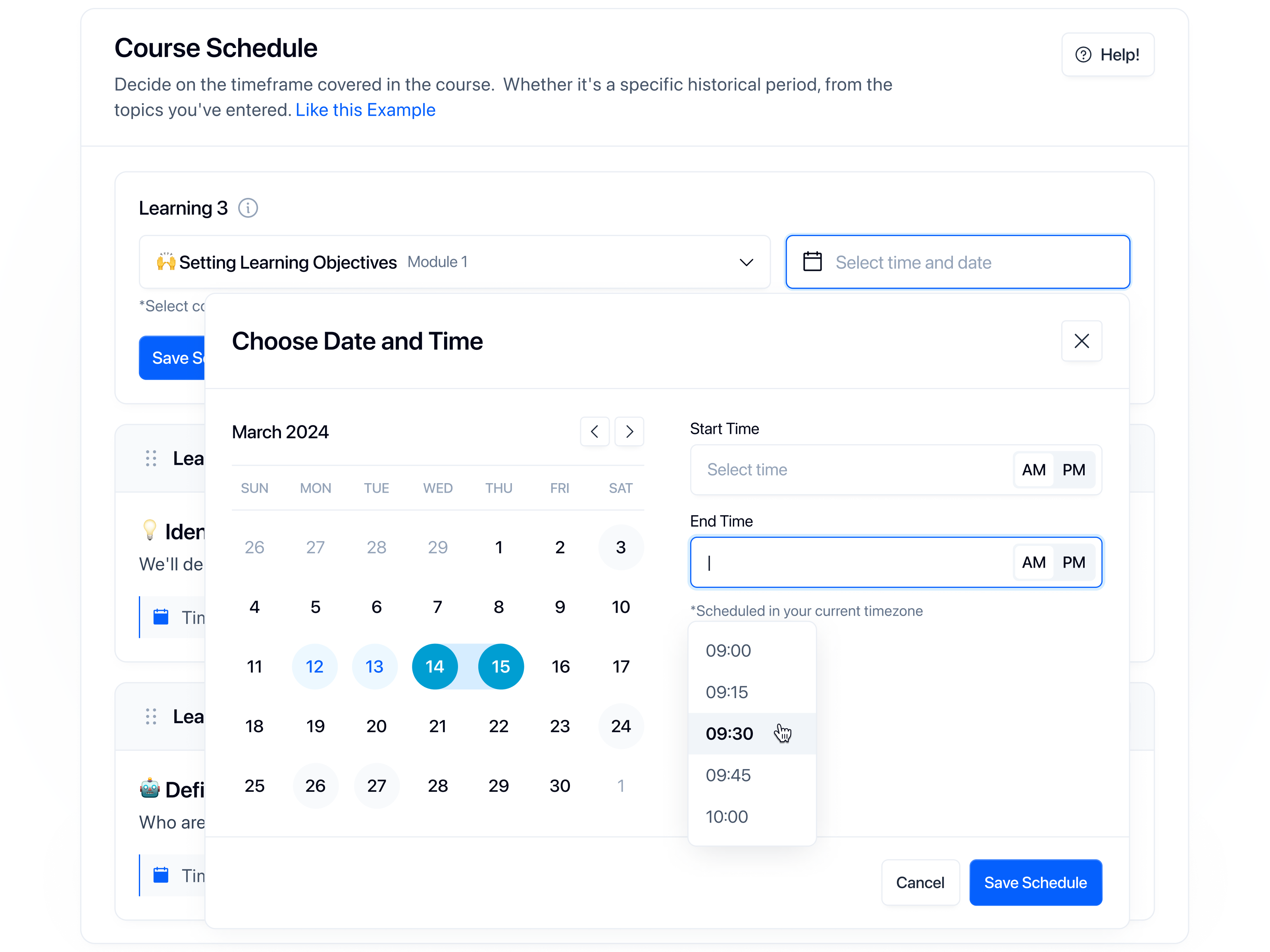Create New Course / Setup Schedule - Online Course Platform by Fariz Al ...