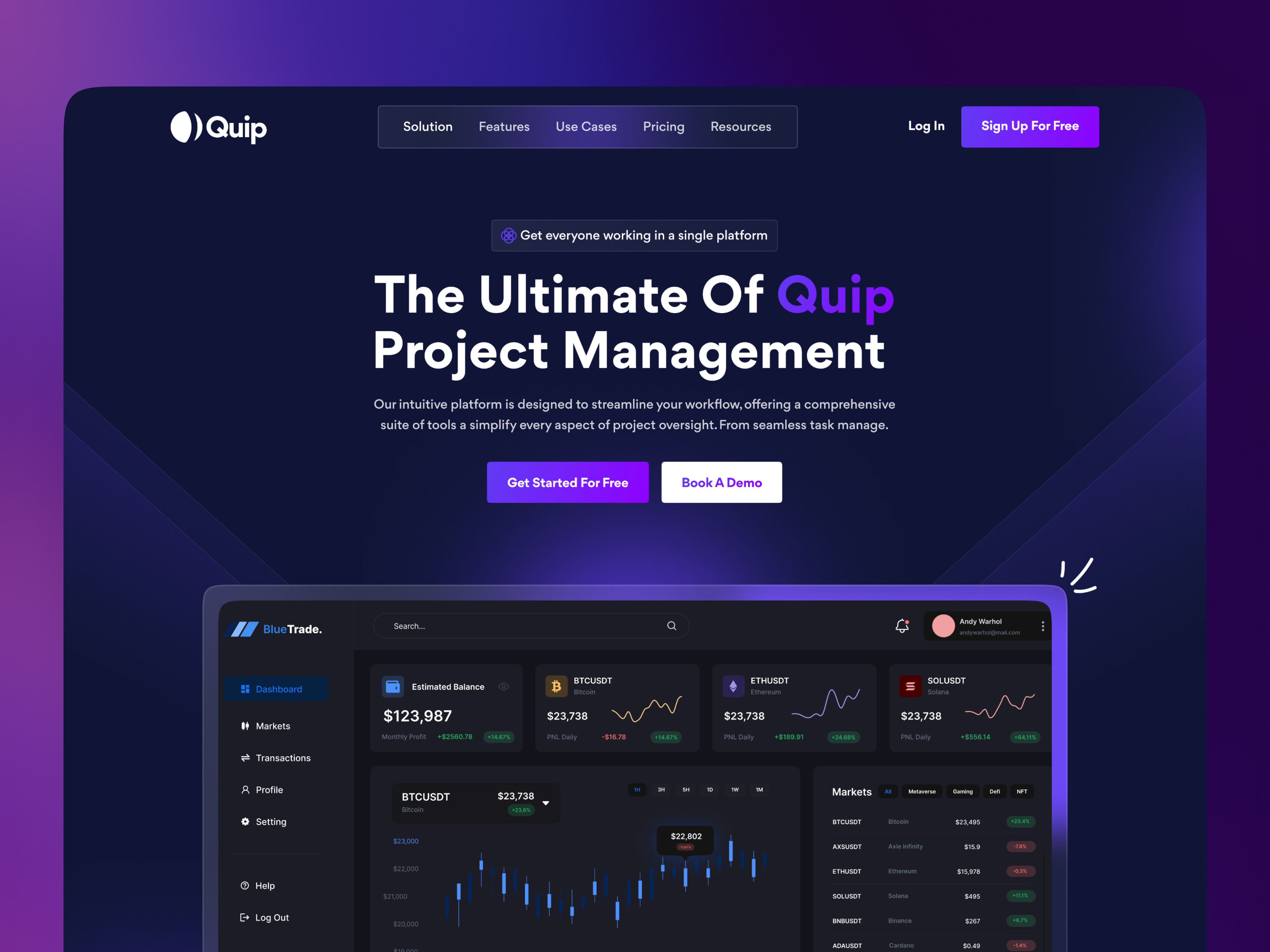 Project Management Tool Landing Page by Ruhul Amin for FleexStudio | UI ...