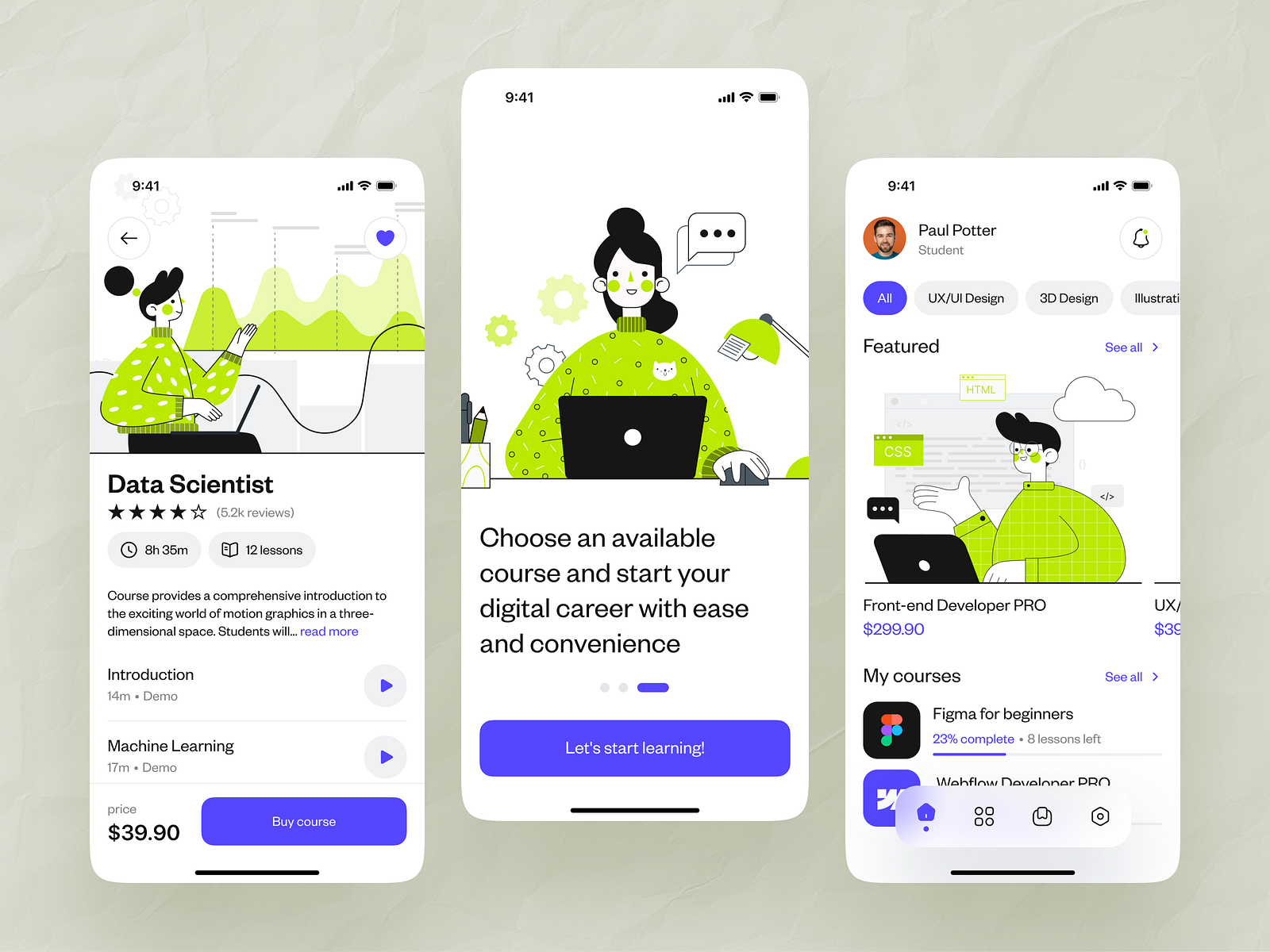 E-learning Mobile App by Ronas IT | UI/UX Team on Dribbble