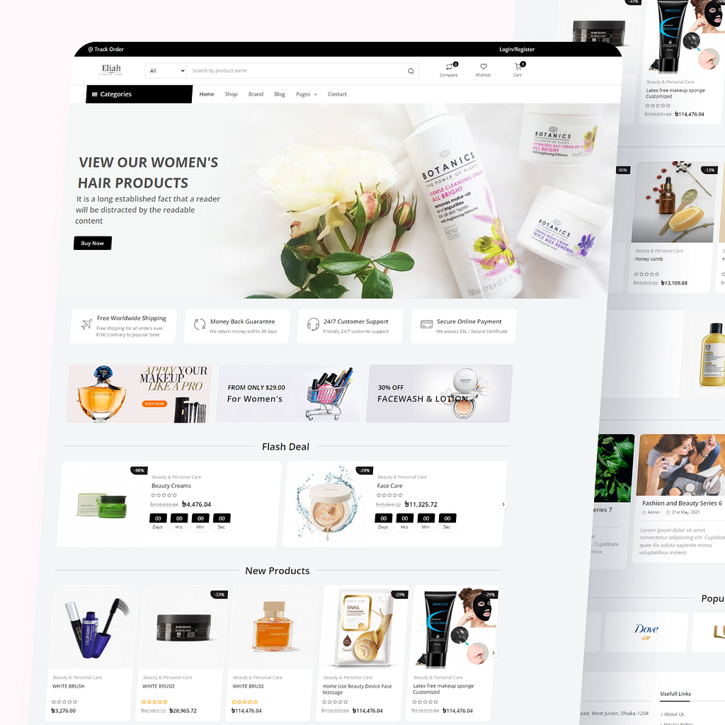 Cosmetics e-commerce website UI design by Arman Hossain Somoy on Dribbble