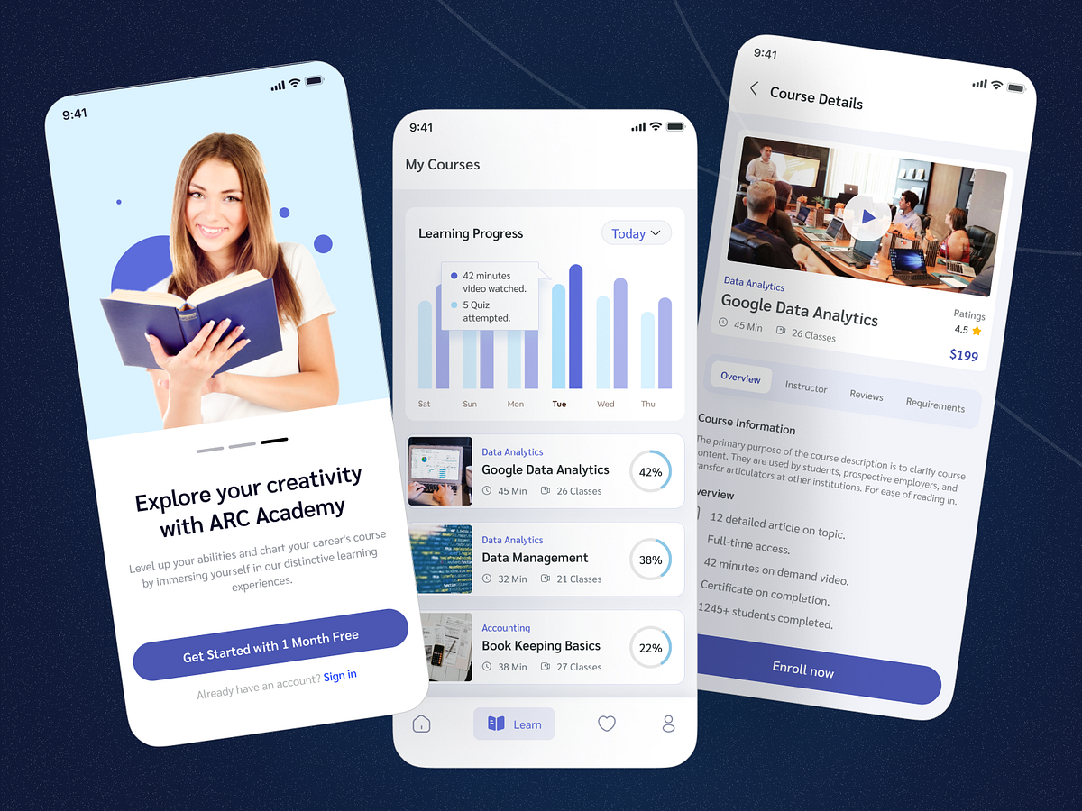 E-Learning & Online Class App UI Kit by ARC Digital Agency on Dribbble
