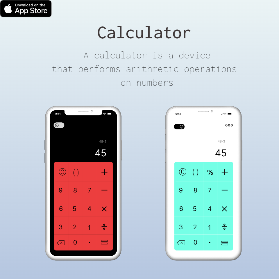 Calculator UI Light/Dark Mode by Anantha Krishnan on Dribbble