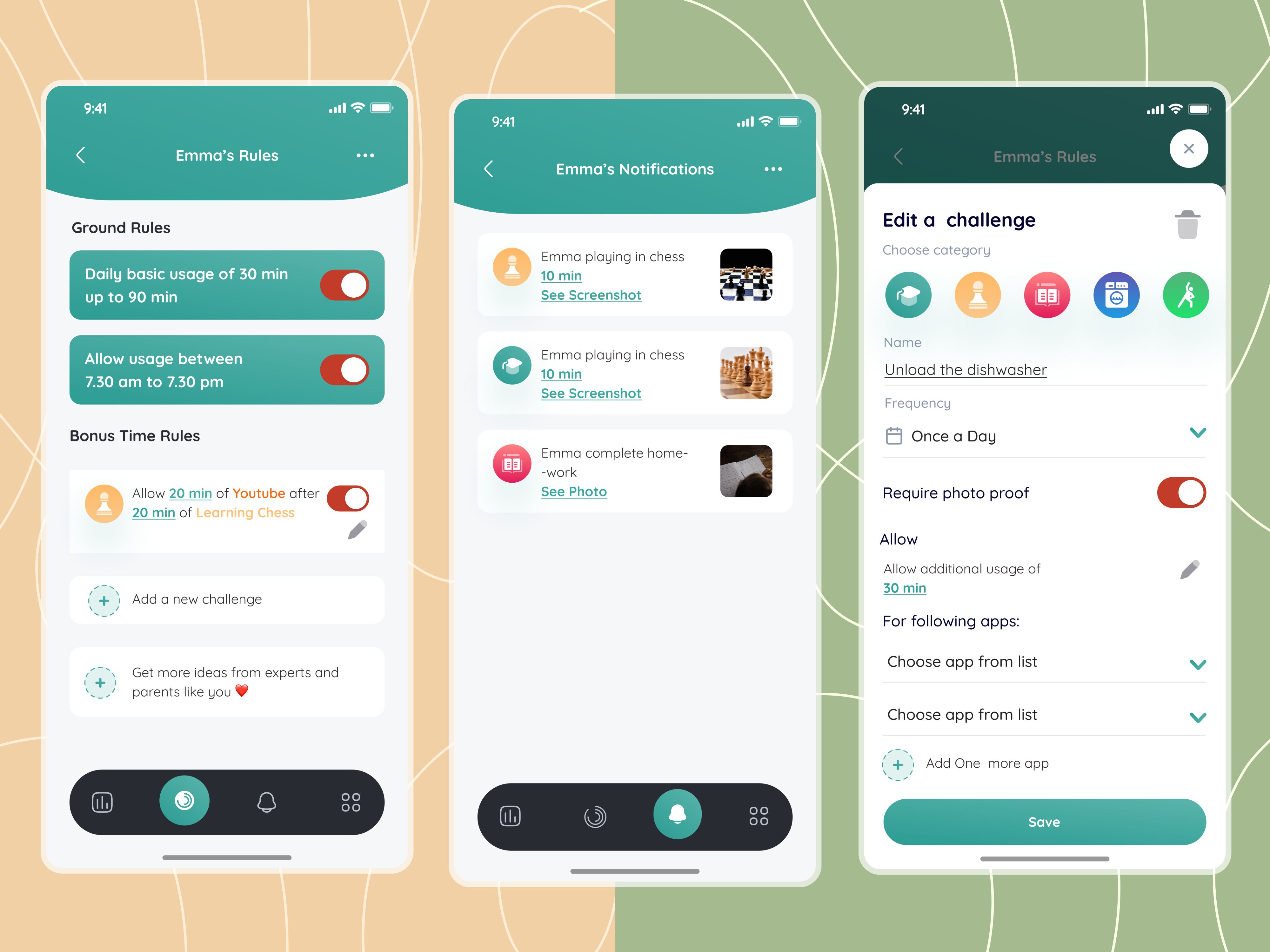 UI/UX Mobile App & Promo Website for Parental Control, Kids App by Anna ...