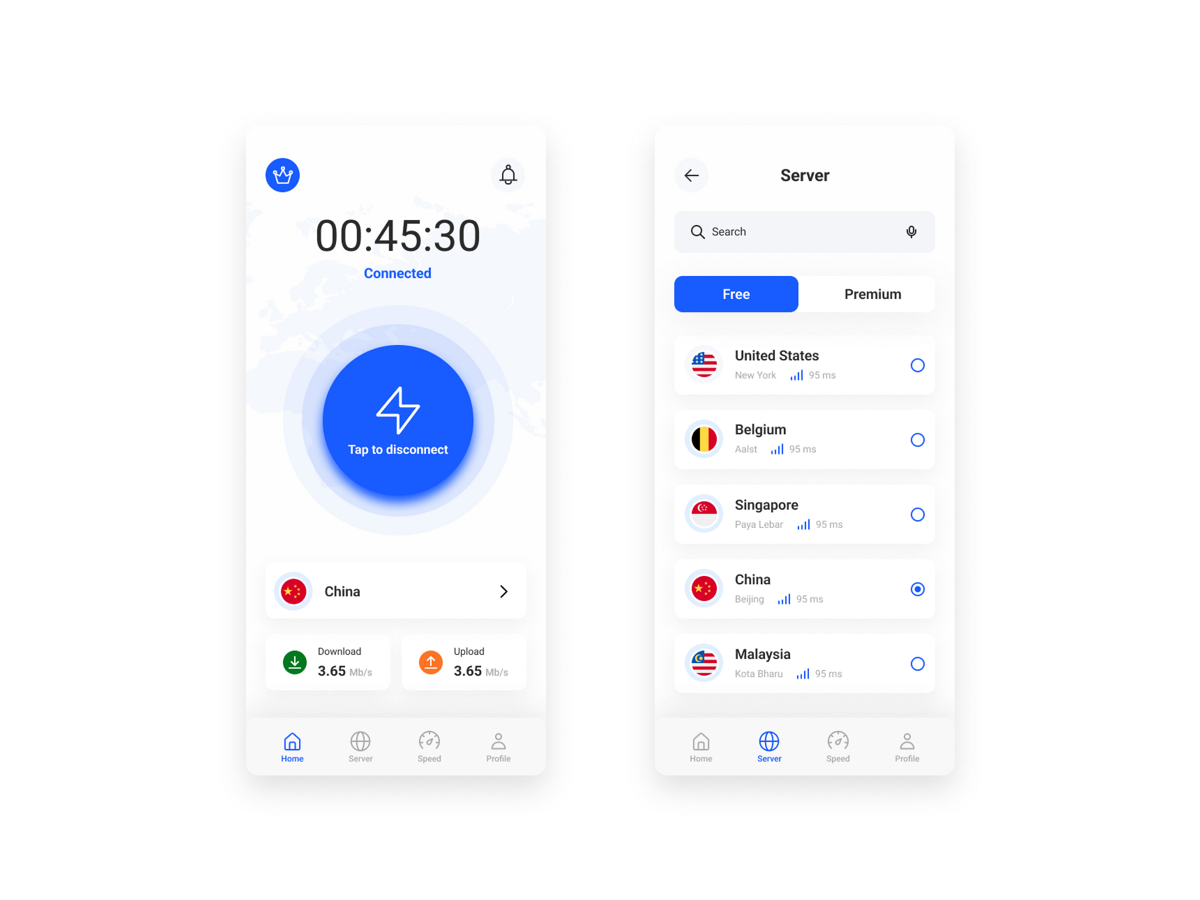 VPN Mobile App UI/UX Design by Sabbir Ahmed on Dribbble