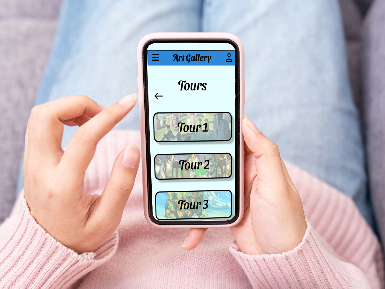 Art Gallery Virtual Tour App Tours Page by Danielle Peltoma on Dribbble