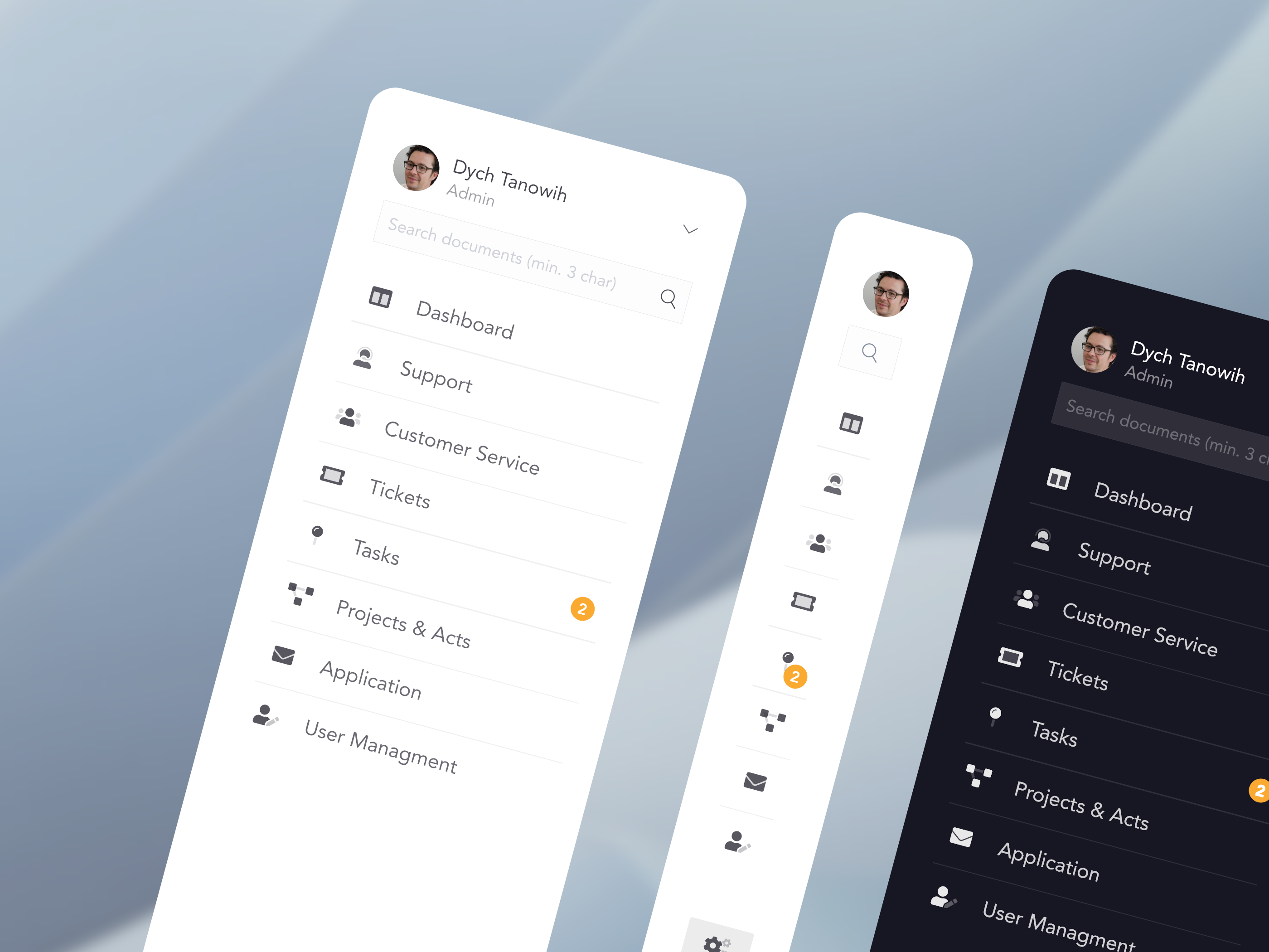 Admin sidebar design UI by Ajdin Turkovic on Dribbble